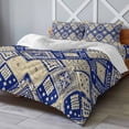 4 Piece Duvet Cover Set Full, Geometric Ethnic Rhombus Lattice Polka ...