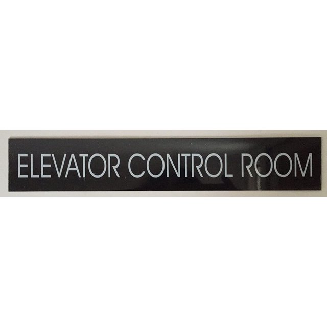 Elevator Control Room Sign (Black Aluminum 2X11.75)(ref-2022-4 ...