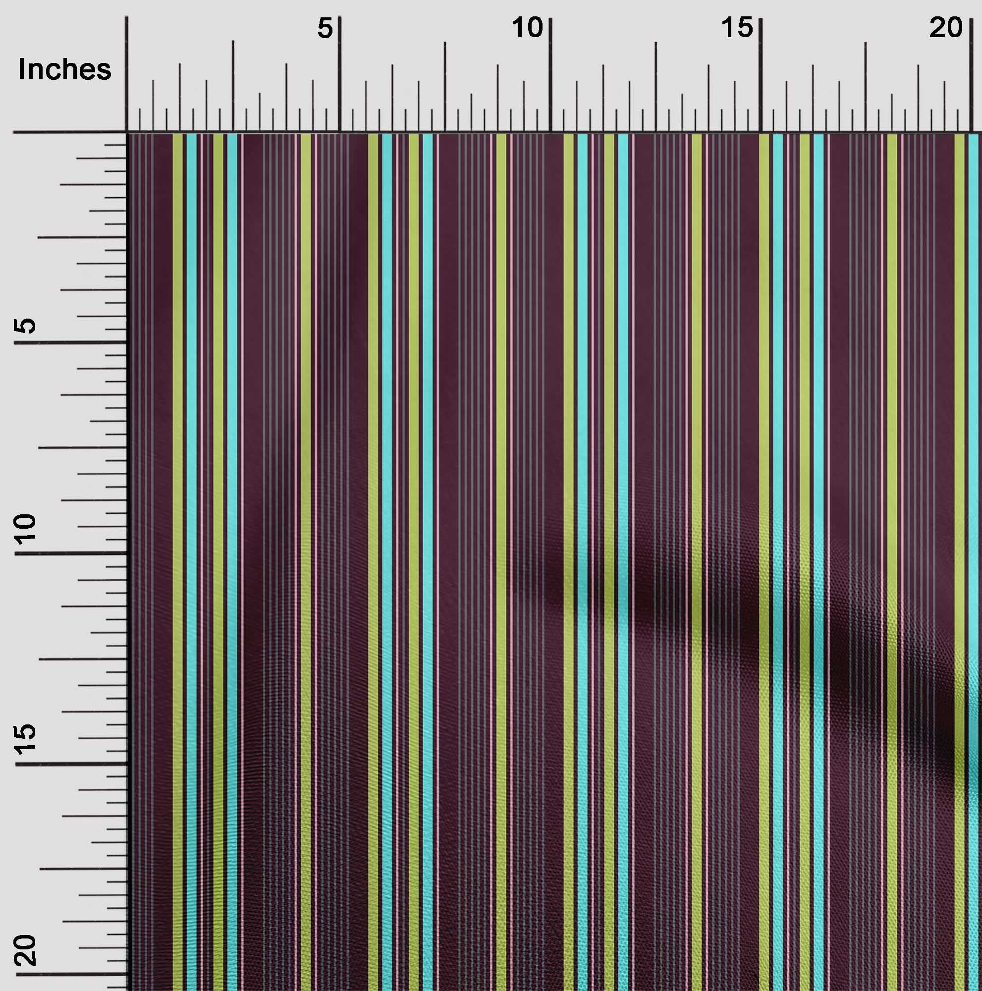 oneOone Silk Tabby Fabric Multicolor Stripe Print Fabric By Yard 42 ...