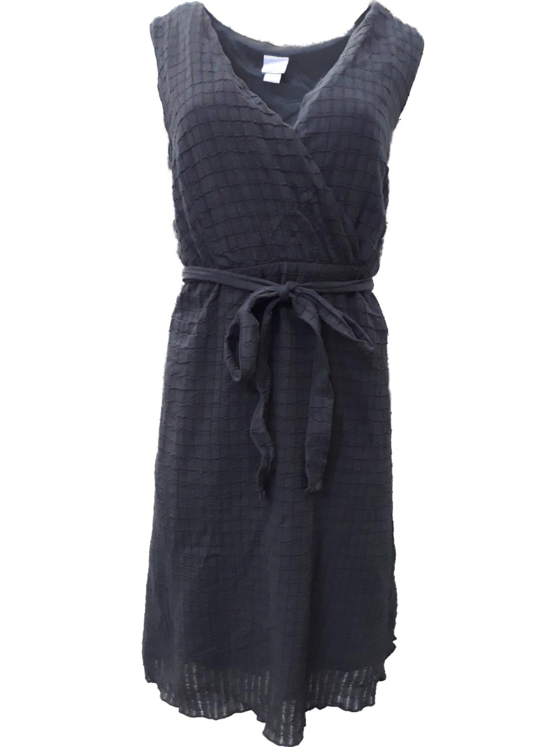 Womens Black Textured Ruffle Summer Cross Body Sun Dress - Walmart.com