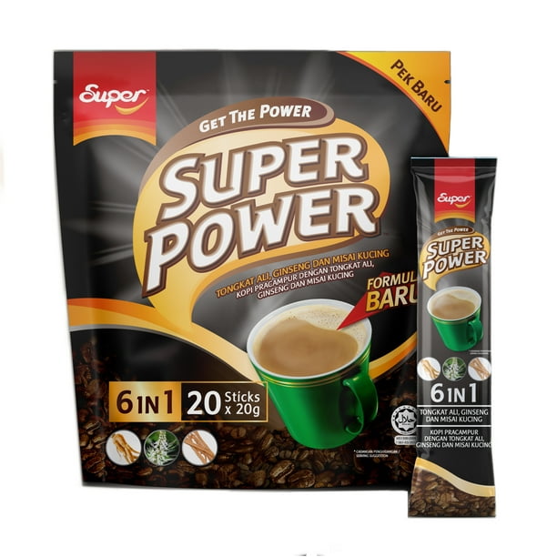 (2 Pack) Super Power Instant Coffee with Tongkat Ali Ginseng Dan Misai ...