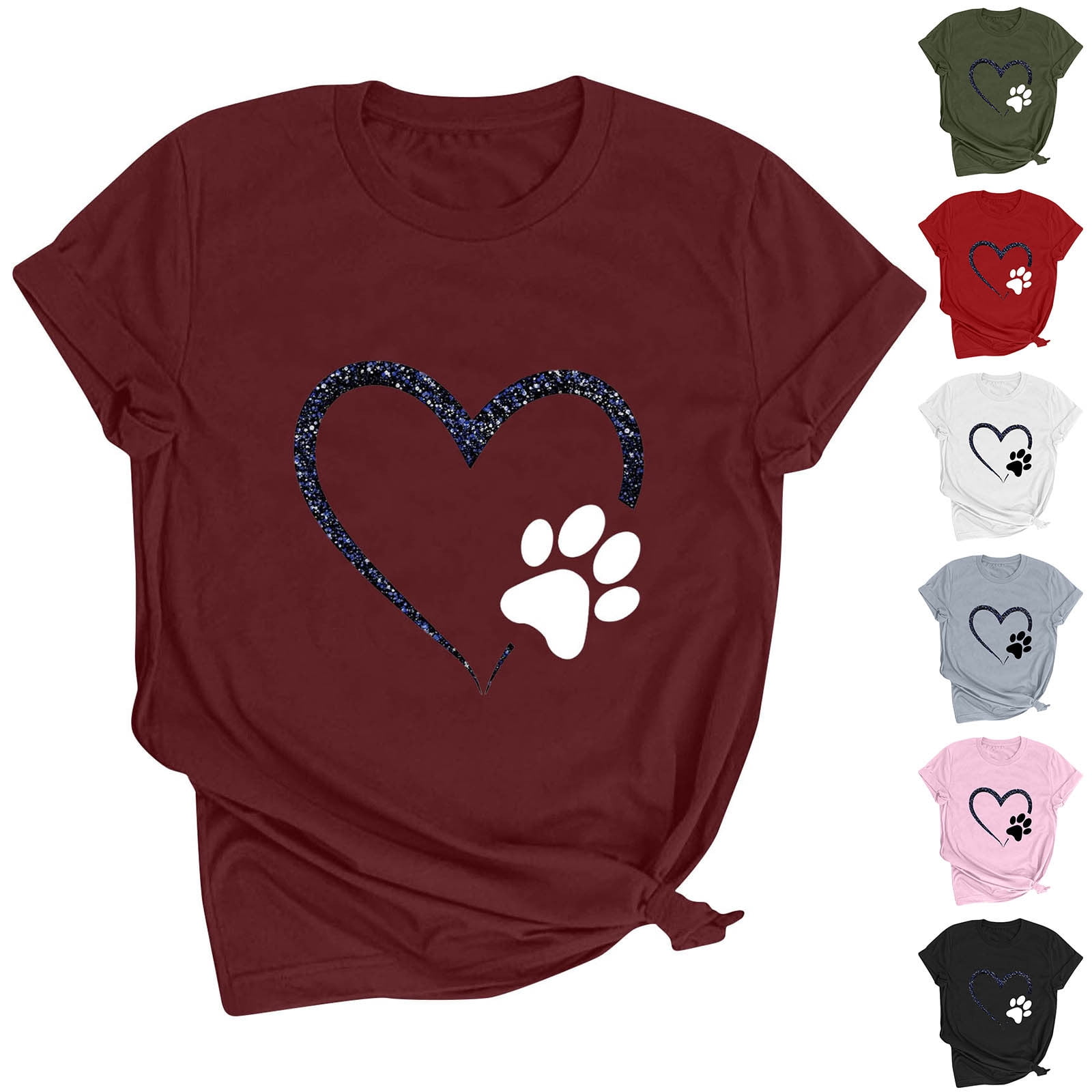 Click here for Qipopiq Paw Love Shirt Dog Lover Shirts For Women... prices