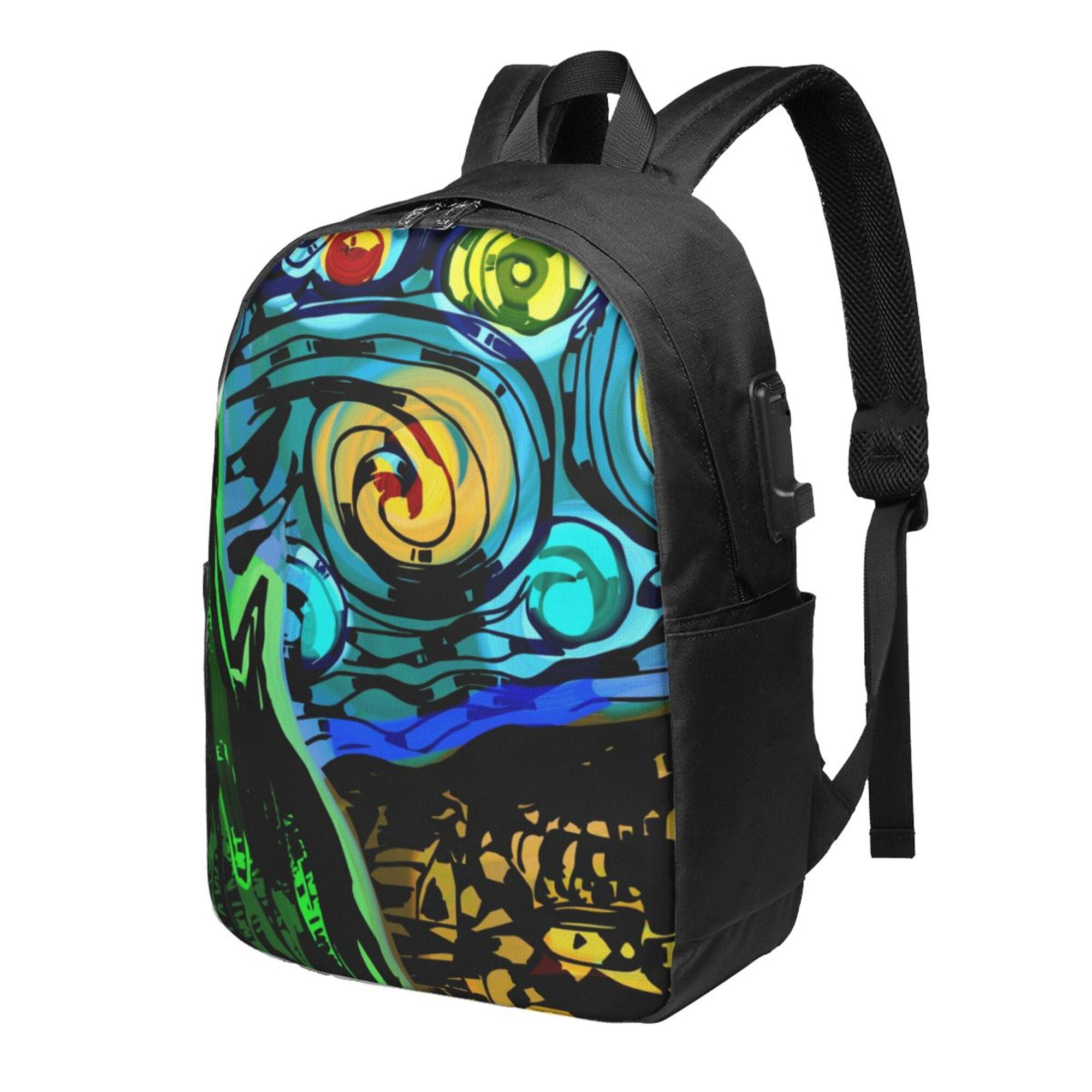 YFYANG 17" Laptop Backpack, Abstract Line Swirl Fashion Travel Work ...