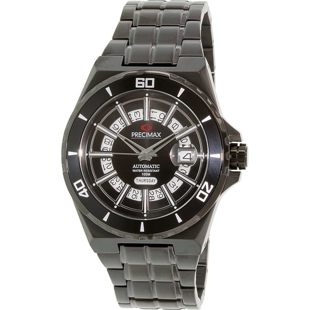 Precimax Men's Stark Automatic PX13219 Black Stainless-Steel Automatic ...