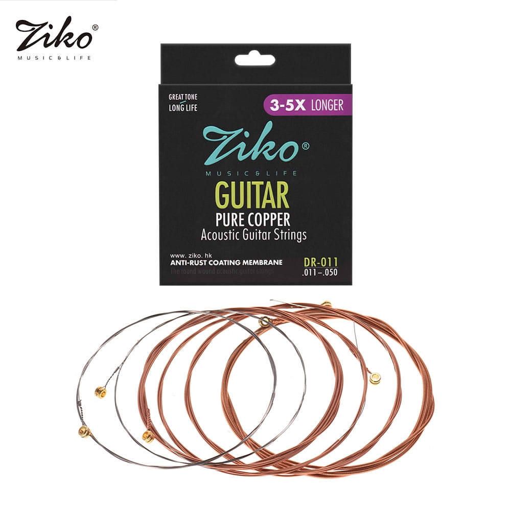 ZIKO DR-011 Acoustic Guitar Strings Hexagon Alloy Wire Pure Copper ...