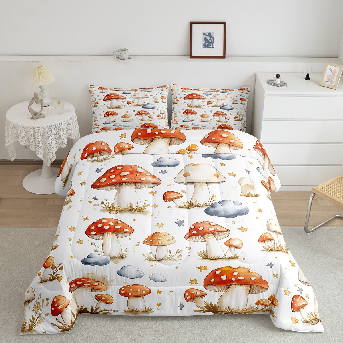 Click here for Yst Mushroom Comforter Set Twin Cartoon Mushrooms... prices