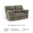 Ashley Furniture Alphons Double Recliner Reclinable Loveseat in Gray ...