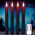 FGTHBF-Black Flameless Taper Candles Flickering with Remote and Timer ...