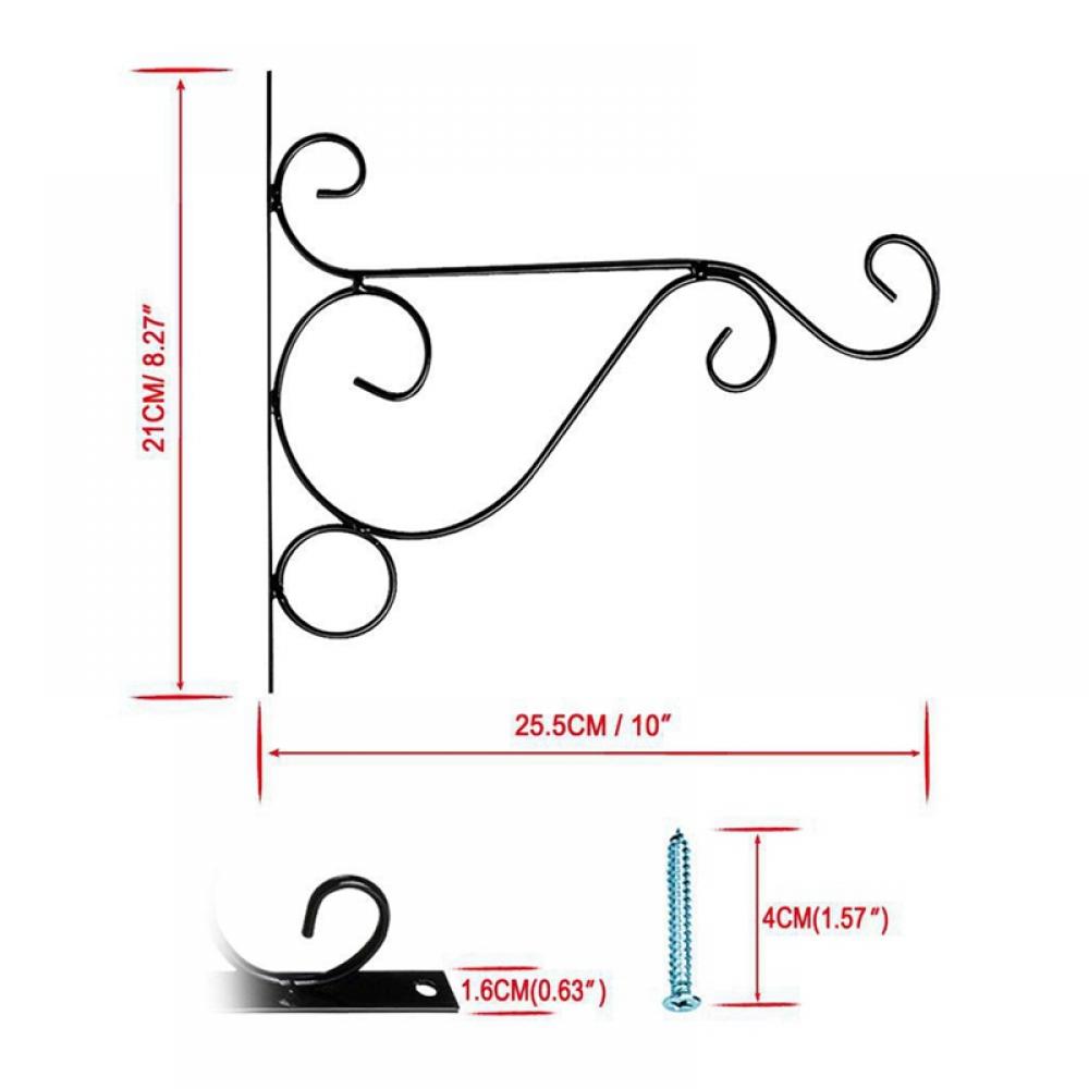 JANDEL 2 Sets Of Bracket Hanging Flower Stand Flower Pot Feeder Wind ...