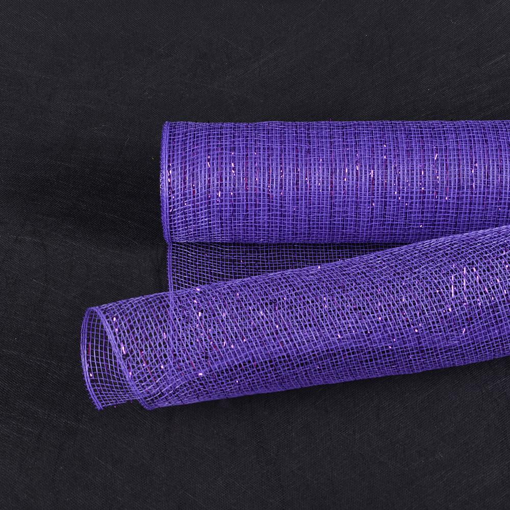 Purple Purple Line - Deco Mesh Wrap Metallic Stripes - ( 21 Inch x 10 ...