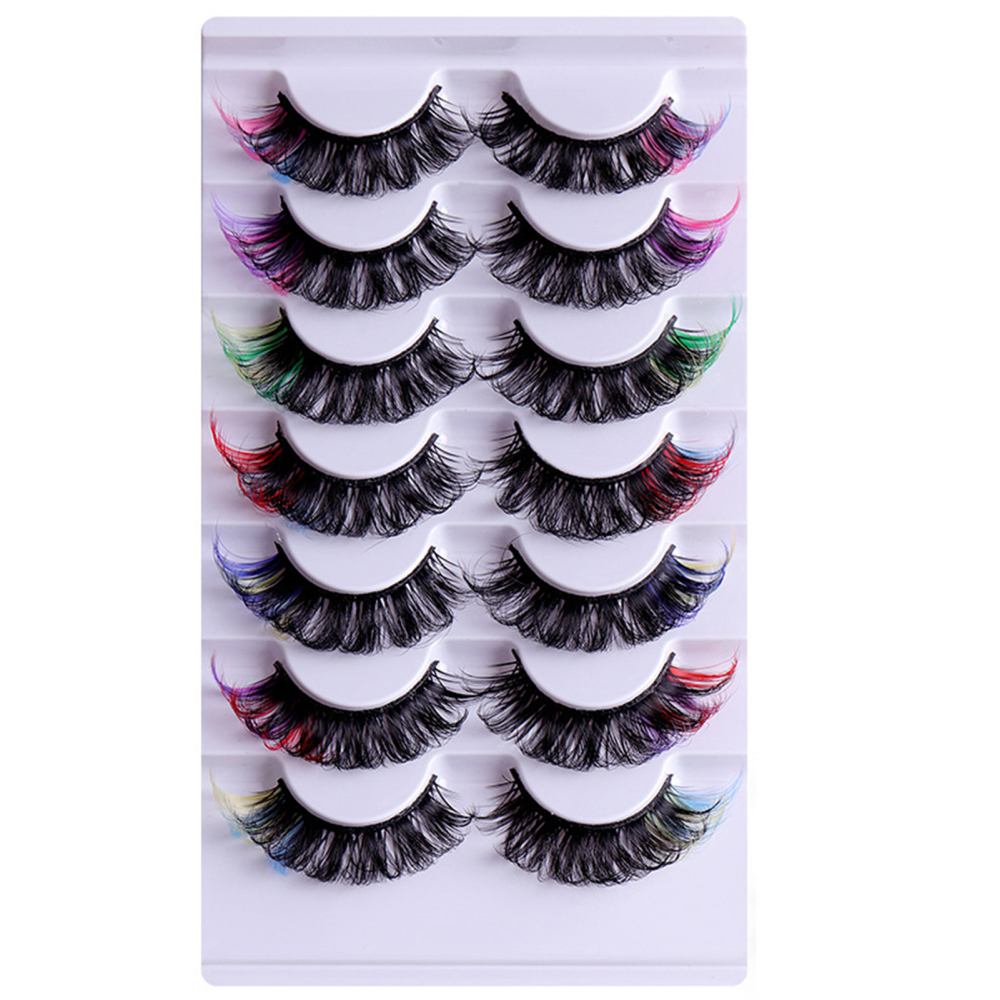 Colorful 3D Effect Eyelashes 8D Dense Curl Dramatically Long Lashes ...