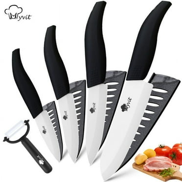 Myvit Ceramic Knife Set 5Pcs Kitchen Knives wIth Sheath,Rust Proof ...