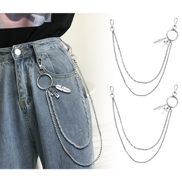 Plutput 3-layer Pants Chain Trousers Chain Belt Wallet Jeans Chain for ...