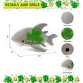 DolliBu Marine Gray Shark Stuffed Animal with Green Plush Shamrock ...