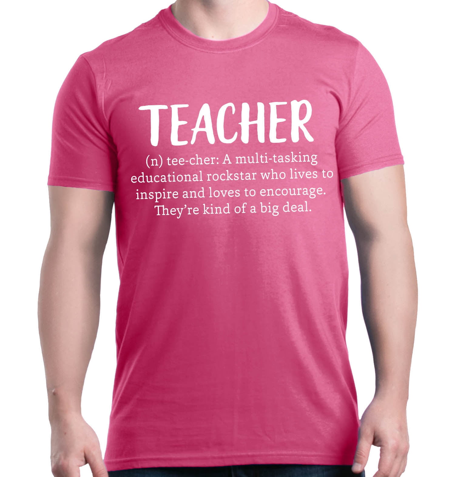 Shop4Ever Men's Teacher Definition Graphic T-shirt XXXXX-Large Azalea ...