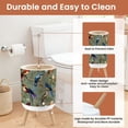 Small Trash Can with Lid Oriental Bird Vintage Green Floral Birds ...