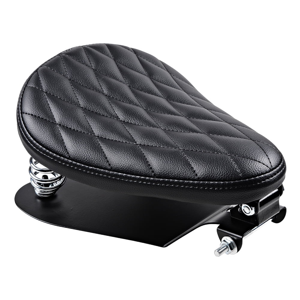 Astra Depot Motorcycle Black Synthetic PU Leather Diamond Stitches Solo ...