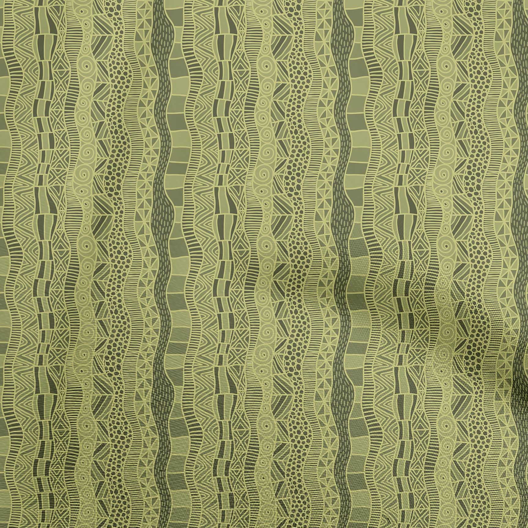 oneOone Cotton Poplin Light Green Fabric African Wavy Stripes Diy ...