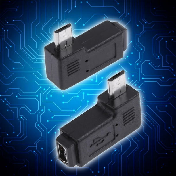 2pcs 90 Degree Mini USB Female to Micro USB Male Adapter Connector ...