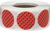 Red with Black Polka Dot Circle Stickers | 0.75" Inch Round | 500 Pack ...