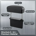 Coofit Soft Car Armrest Support, Adjustable Height PU Leather Console ...