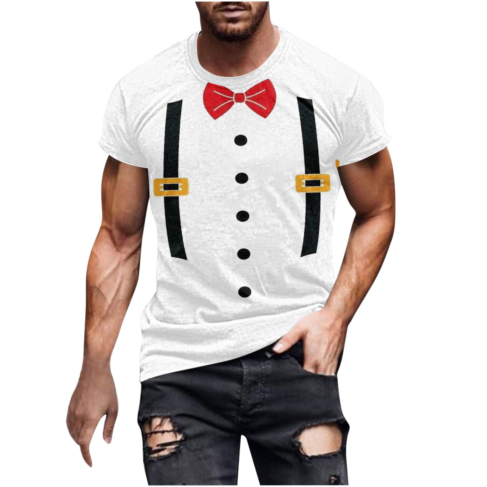 DDAPJ pyju Funny T-shirts for Men Novelty 3D Print Tuxedo DDAPJ pyju Funny T-shirts for Men Novelty 3D Print Tuxedo