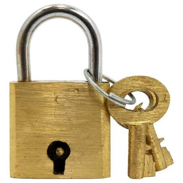 Wideskall 25mm 1" inch Small Mini Solid Brass Padlock with 2 Keys ...