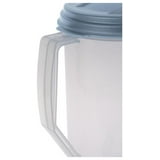 2 Quart Clear Round Plastic Pitcher, Dishwasher Proof with Blue Lid ...