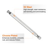 Uxcell Ball End Hex Screwdriver Bit 6mm Size 1/4" Hex Shank 4" Long ...