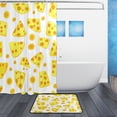 Bath Curtain & Non-Slip Bath Mat Set 12-Grommet Shower Curtain Memory ...