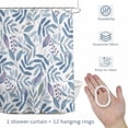 Blue Purple Leaf Shower Curtain for Bathroom, Botanical Leaves Vintage ...