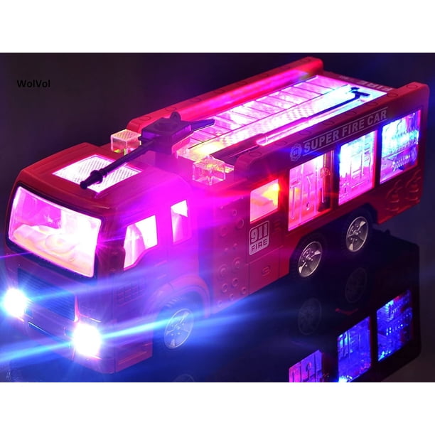 WolVol Electric Fire Truck Toy con impresionantes luces 3D y sirenas ...