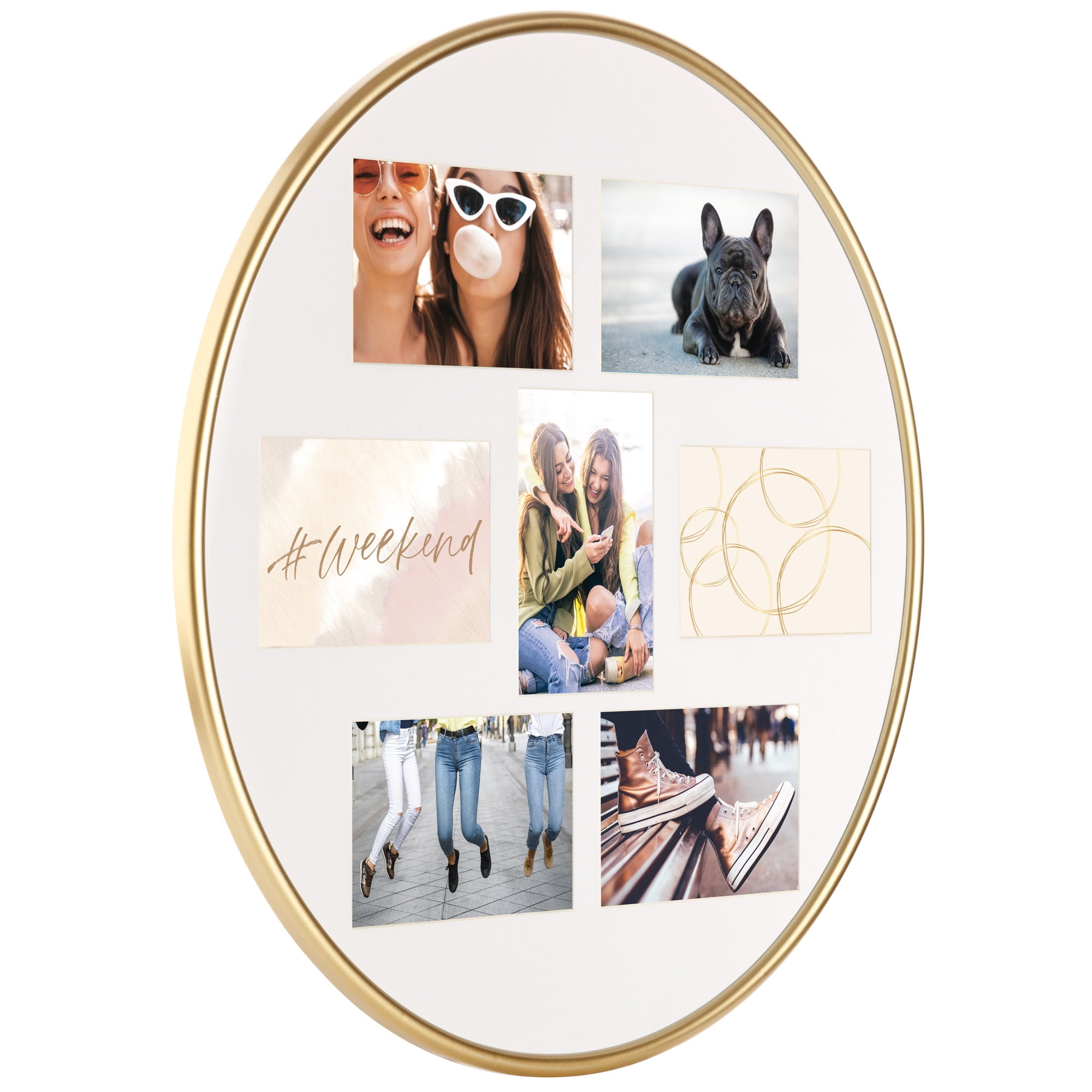 Buy Gallery Solutions Modern Round Collage Picture Frame Sets, Gold ...