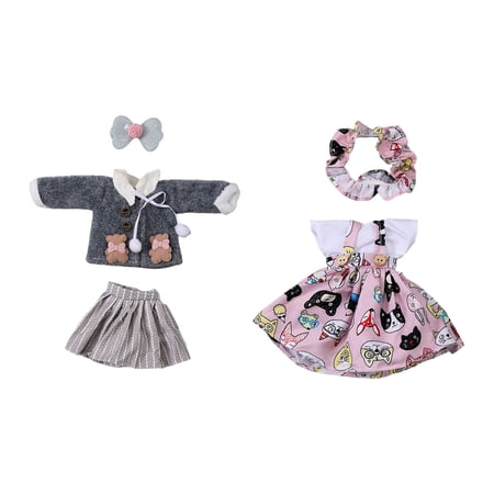 2 Sets Doll Clothes for 12 Inch Dolls Coat Dress up Clothing for Little ...