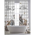 Gray Rabbits Sheer Curtains 2 Panels Set Cotton Pine Fruit Home Sweet ...