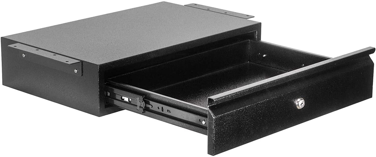POCHAR Desk Storage Drawer Mounts Underneath Wood Desk Security Steel ...