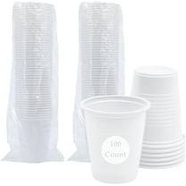 Essentials Plastic Drinking Cups - Pack of 100 - White 5 oz Disoposable ...