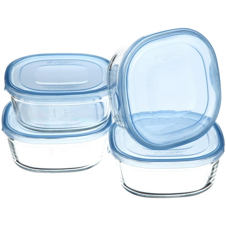 iwaki Heat Resistant Glass Storage Container, Aqua Blue, Square, S ...
