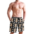Checkerboard Bear Stars Cute Men's Swim Trunks Beach Shorts Bathing ...
