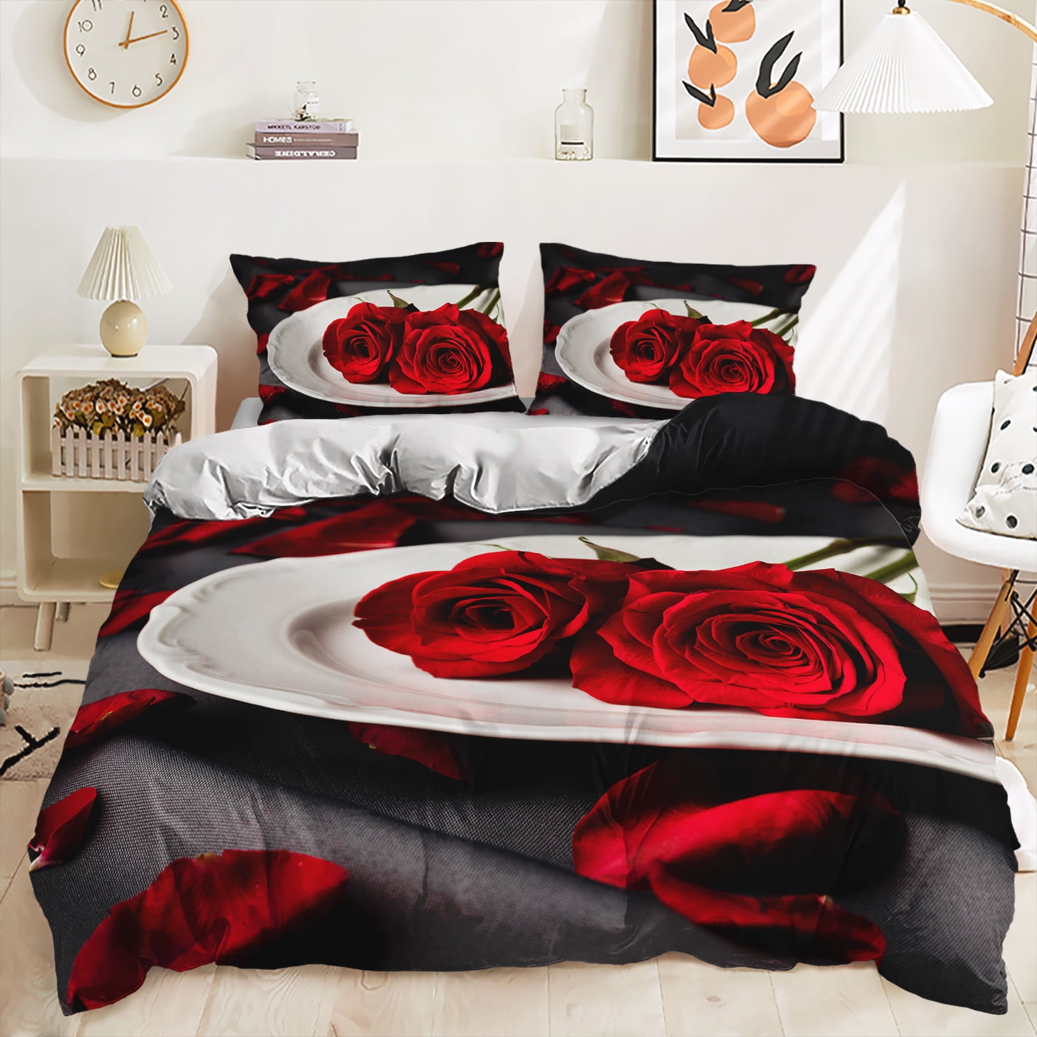 Hosima 3-Piece 3D Digital Duvet Cover With Various Printed Patterns ...