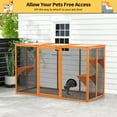 COZIWOW Wooden Outdoor Cat House, Catio with Platforms, Lockable Door ...