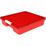 Storex Project Box for 12 x 12 Scrapbooking Paper, Transparent Red, 5 ...