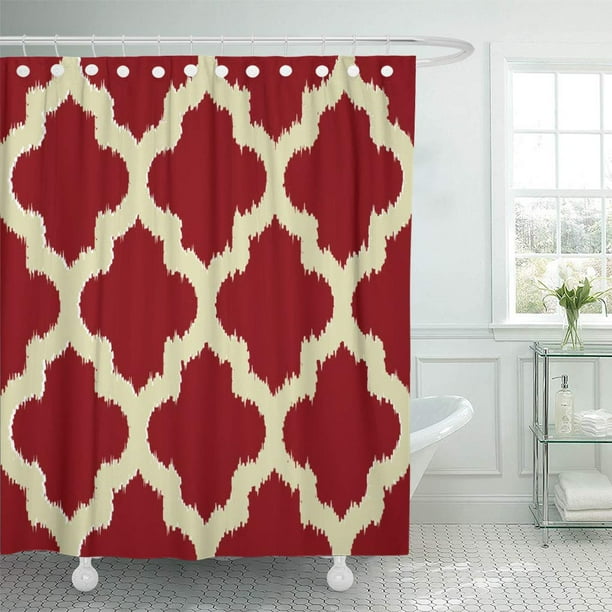 Suttom Geometric Reversible Burgundy Gold And Tan Quatrefoil Pattern