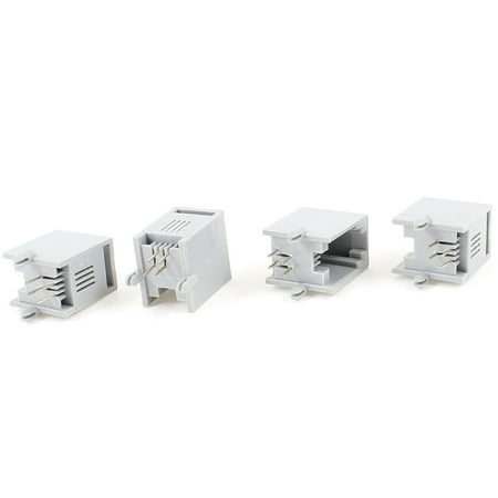 4pcs 90 Degree Push in Type RJ9 4P4C Network PCB Jacks Socket Connector Gray | Walmart Canada