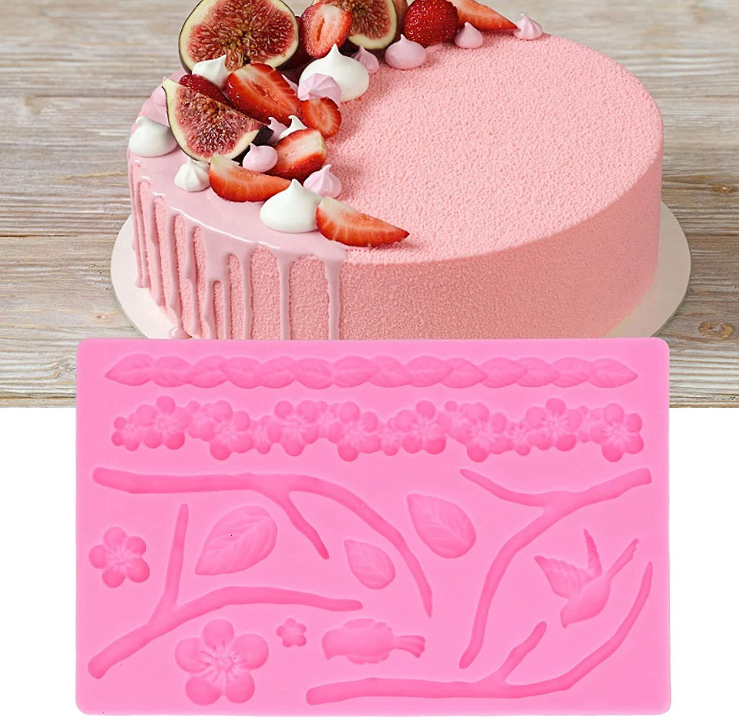 Molde de silicona con forma de flor de rama, hojas de árbol, molde para ...