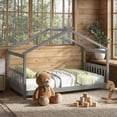 Furnibear Twin Size Wooden House Bed with Roof for Master Bedroom Loft ...