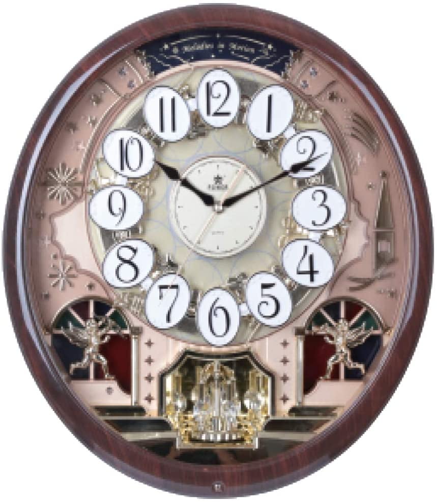 PWR+ Musical Motion Wall Clock | Melodies and Moving Face | Color: Dark ...