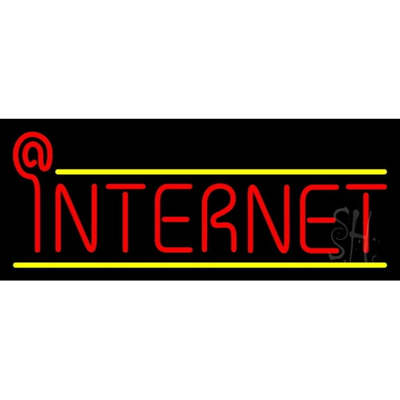 Red Printing with Green Border LED Neon Sign 20 x 37 - inches, Clear ...