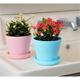 Tutuviw 8-Pack 4'' Plastic Plant Pots with Saucers, Indoor/Outdoor ...