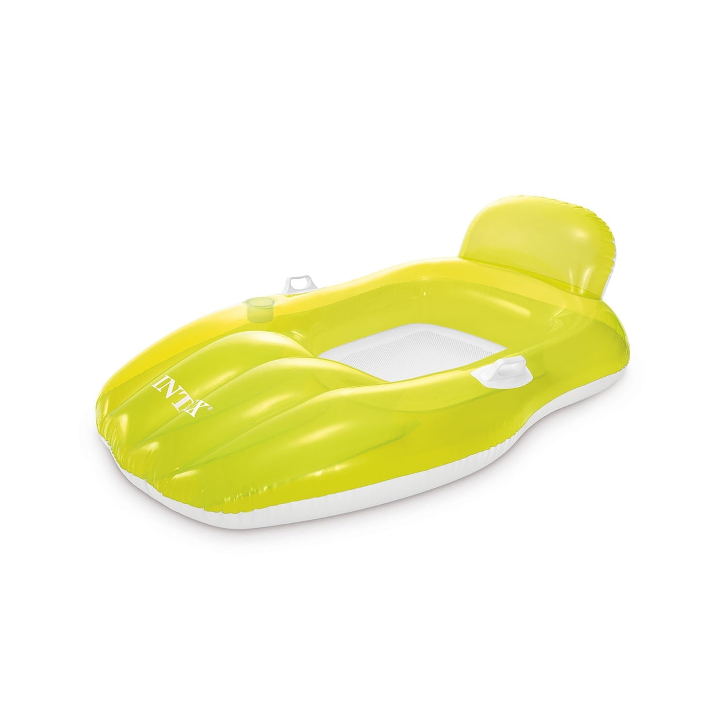 Intex - Inflatable Pool Chair, 64'' x 41'', Integrated Cup Holder ...
